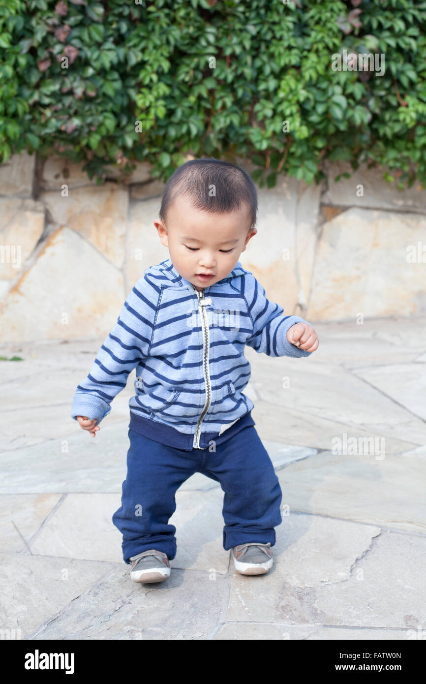 Cute Chinese baby boy playing outdoors, shot in Beijing, China Stock ...