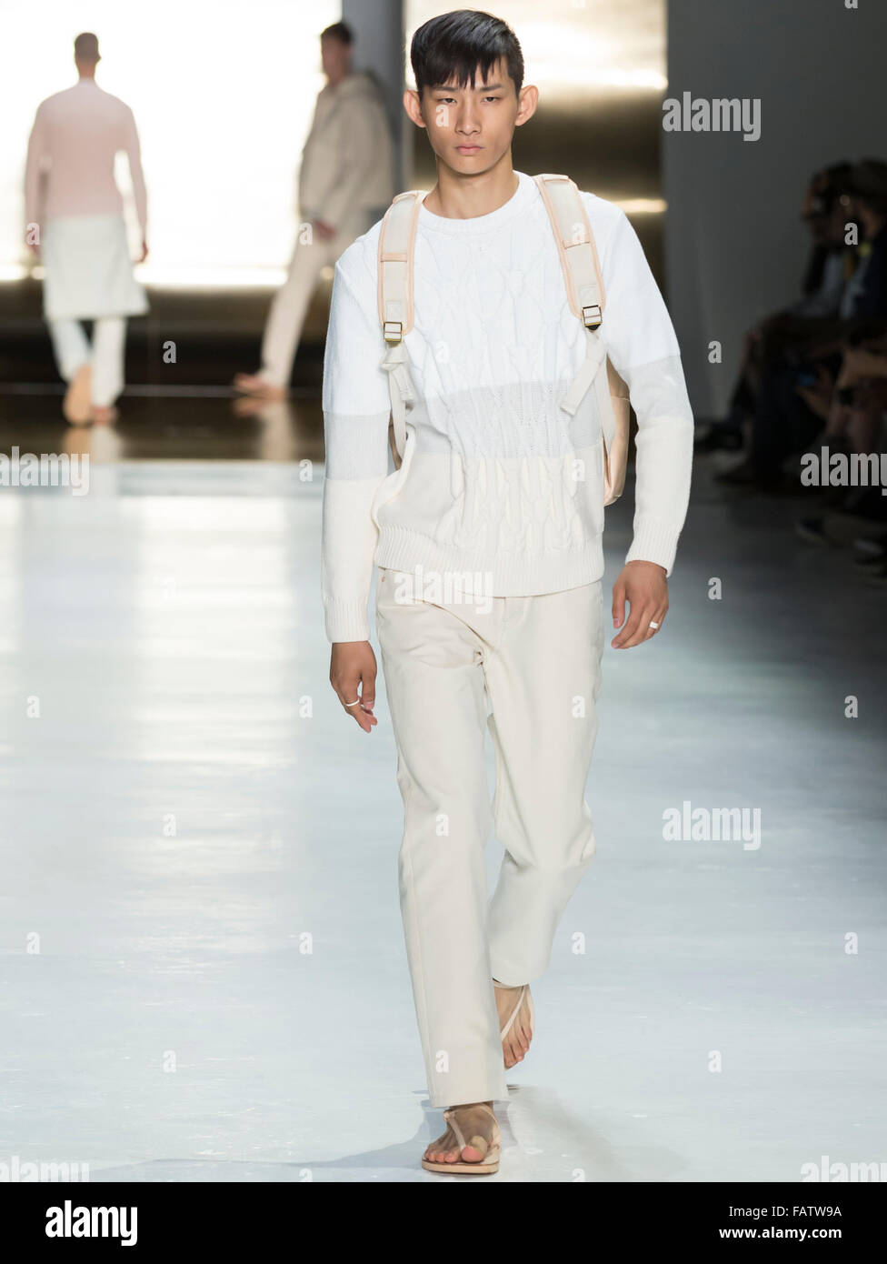 NEW YORK, NY - JULY 16, 2015: Sup Park walks the runway during the ...