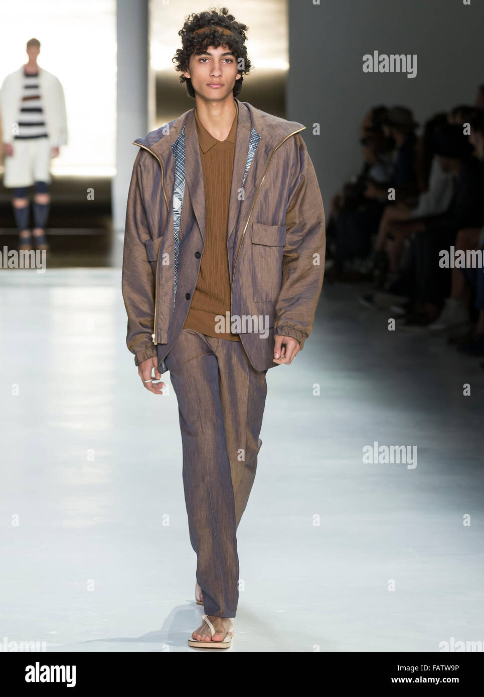 NEW YORK, NY - JULY 16, 2015: Tre Samuels walks the runway during the ...