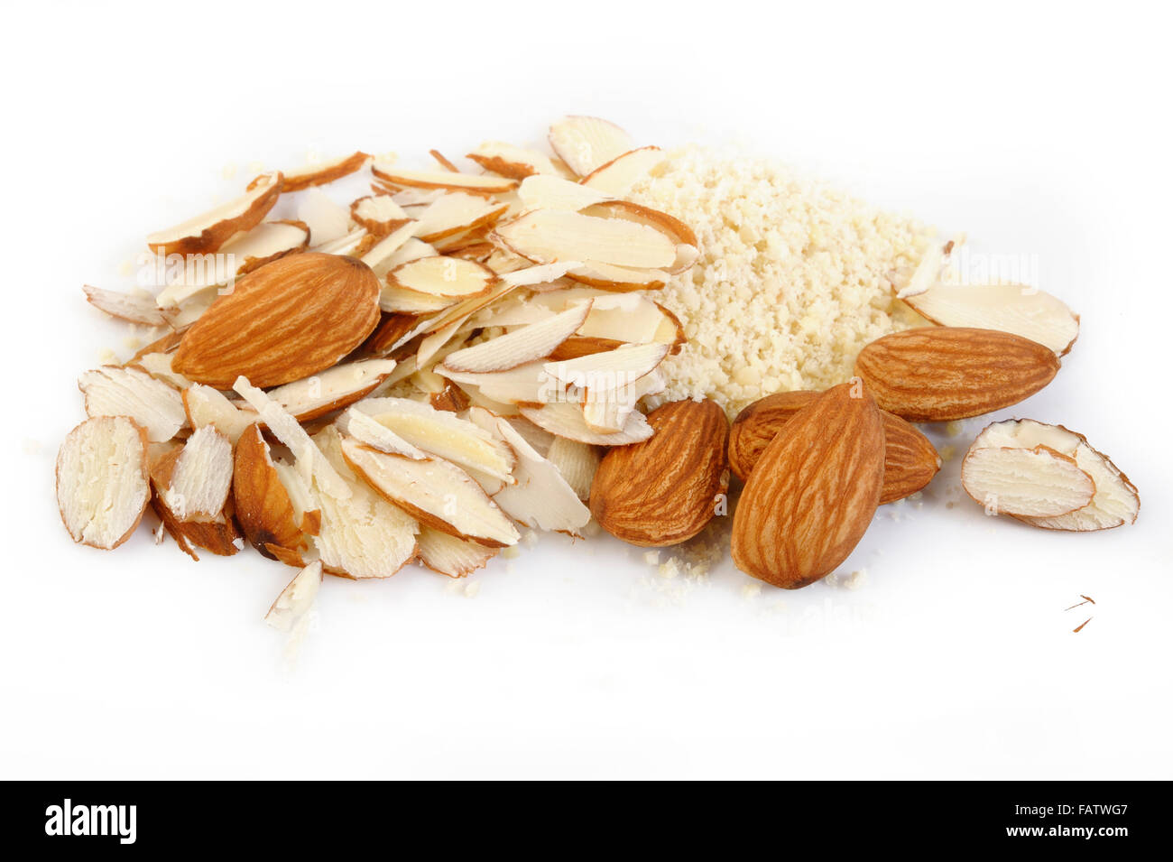 Ground almond and sliced almond Stock Photo - Alamy