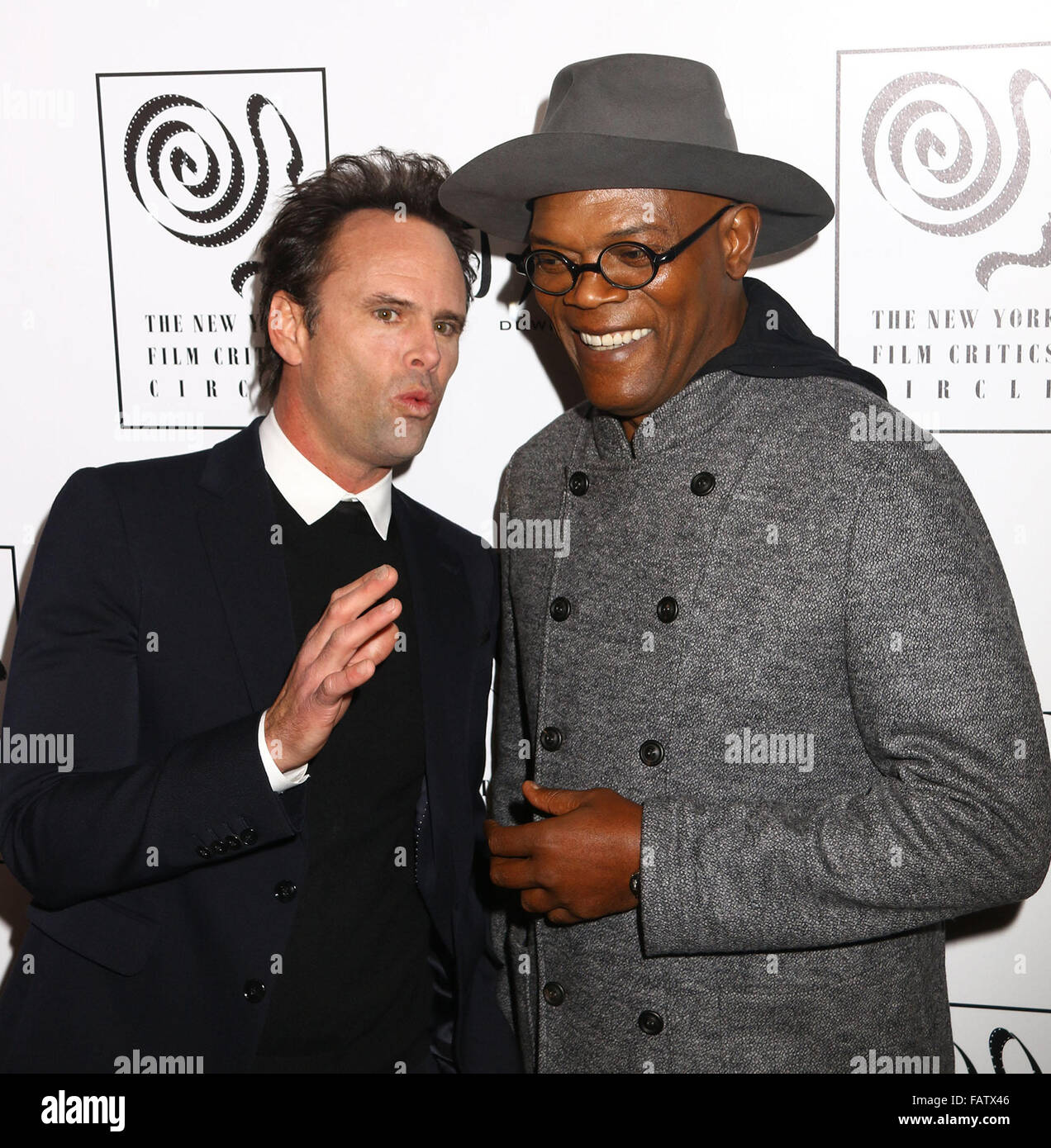New York, USA. 4th Jan, 2016. Actors WALTON GOGGINS and SAMUEL L ...