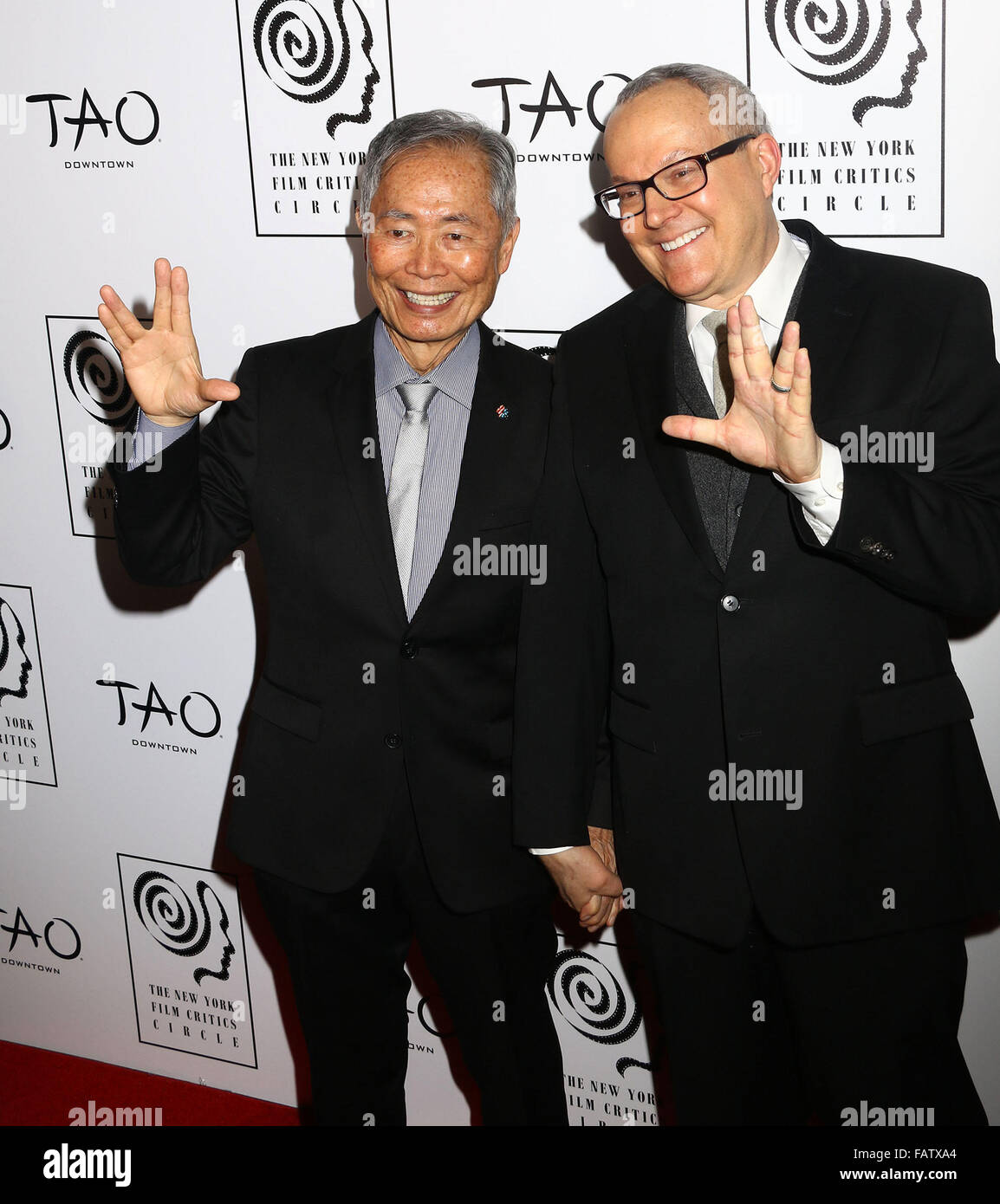 New York, USA. 4th Jan, 2016. Actor GEORGE TAKEI and his husband BRAD ...