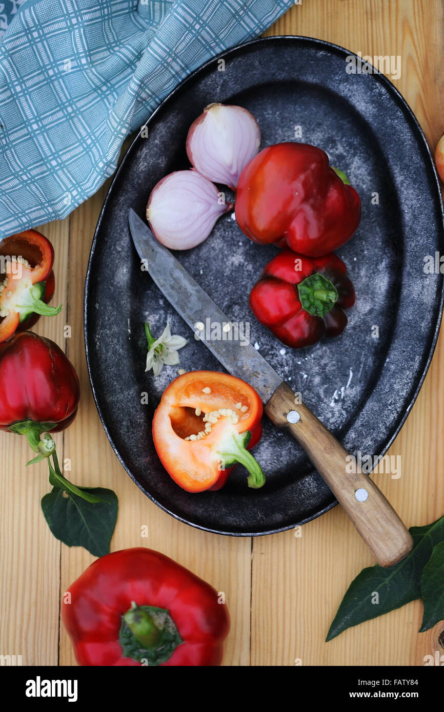 peppers, top view Stock Photo - Alamy