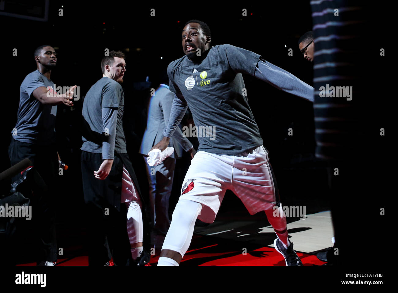Portland, Oregon, USA. 4th January, 2016. AL-FAROUQ AMINU (8) is ...
