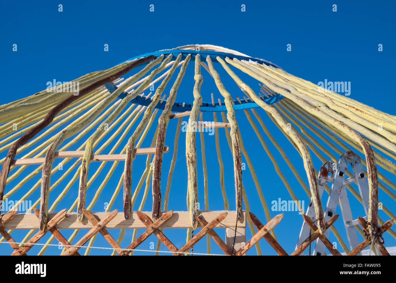 Construction Turkic yurts in Central Asia Stock Photo - Alamy