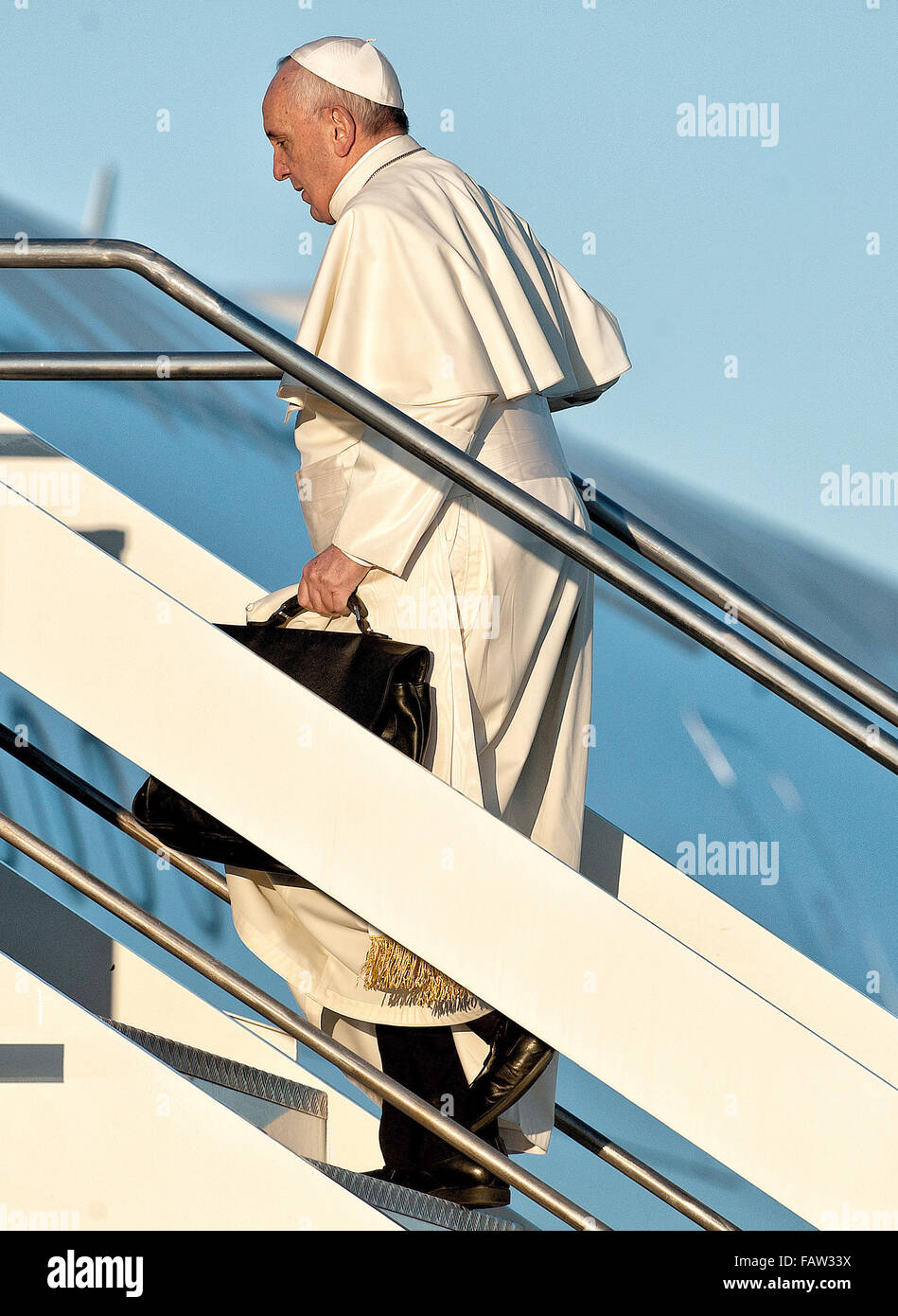 Pope Francis boards a flight from Rome to start the Apostolic Visit to ...