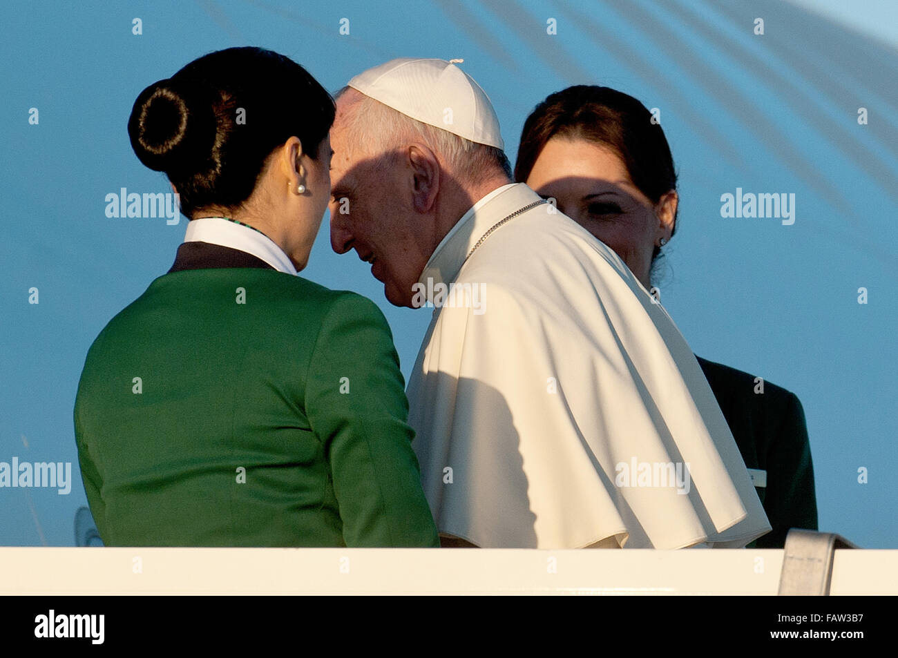 Pope Francis boards a flight from Rome to start the Apostolic Visit to ...