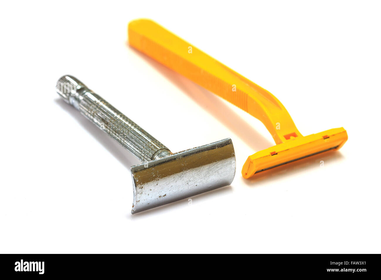 close up shaving razor on white background Stock Photo - Alamy