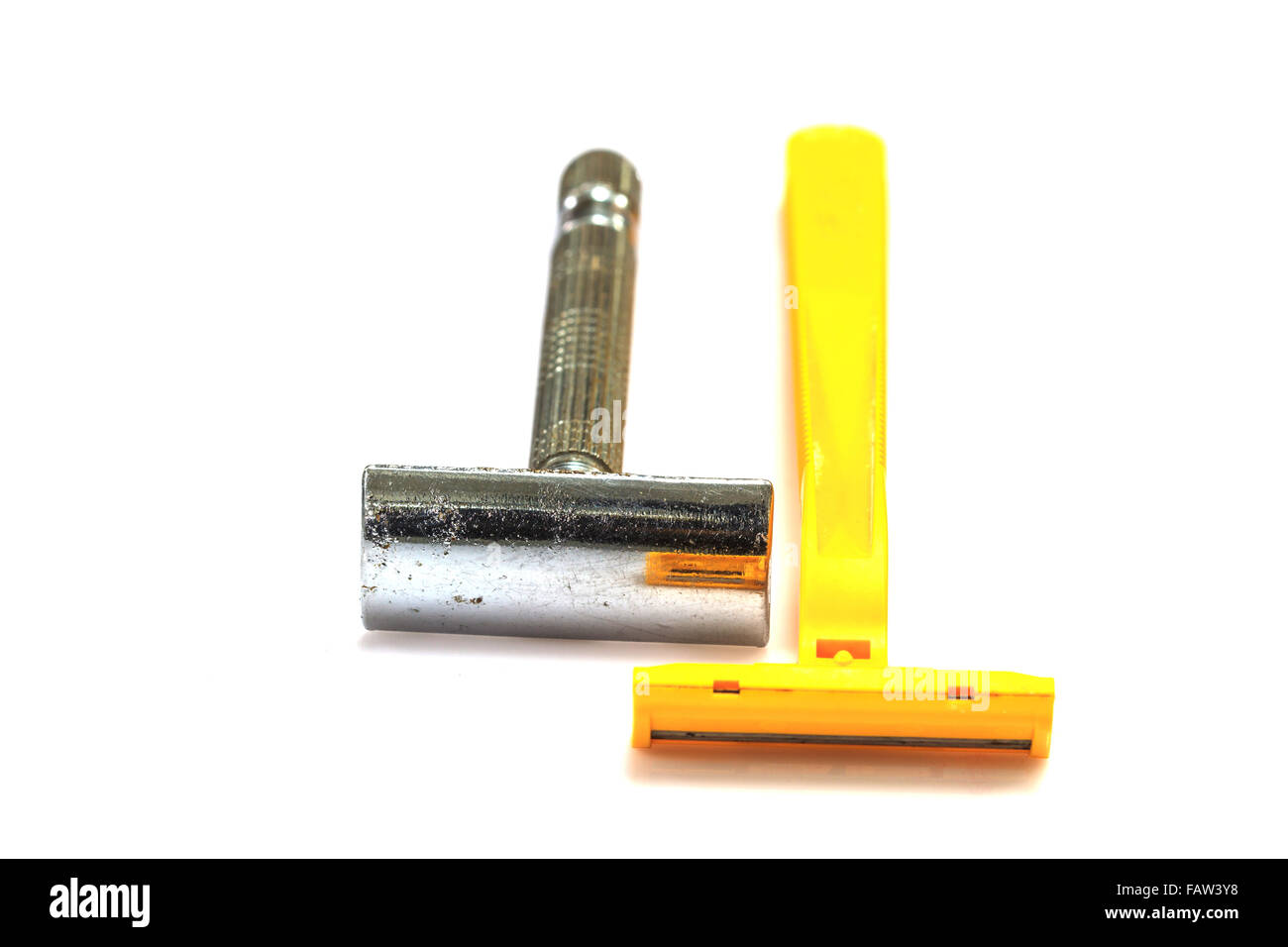 close up shaving razor on white background Stock Photo - Alamy
