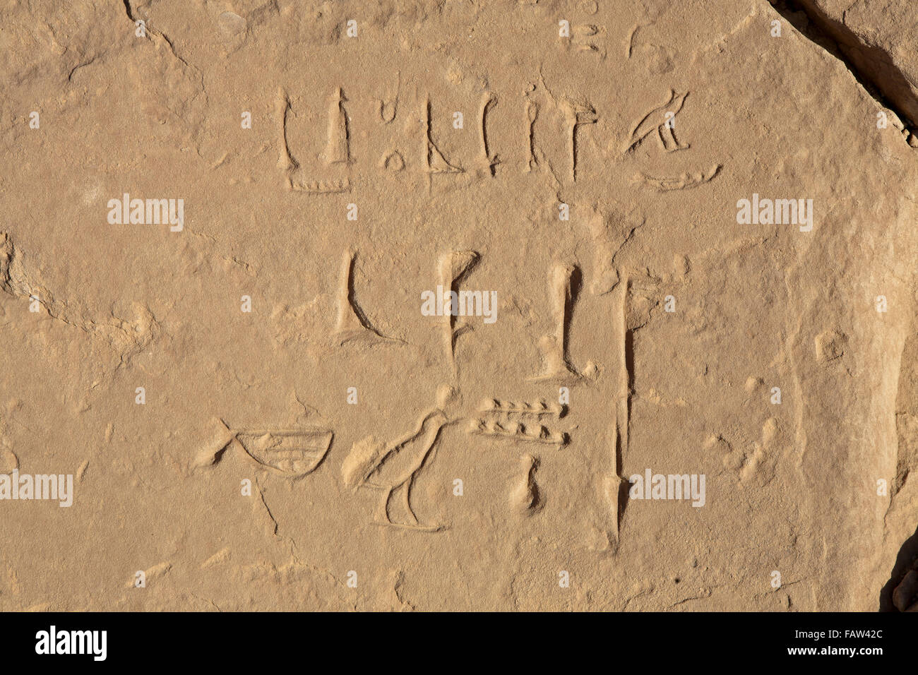 Inscriptions on Vulture Rock at entrance to Wadi Hellal, el Kab ...