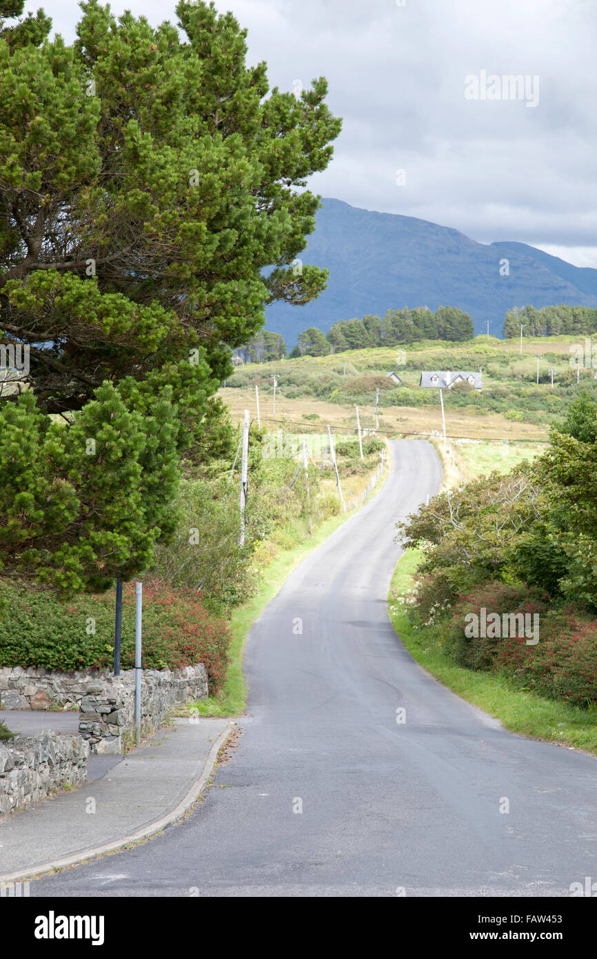 Country Road, Tully Cross, Connemara National Park; County Galway ...