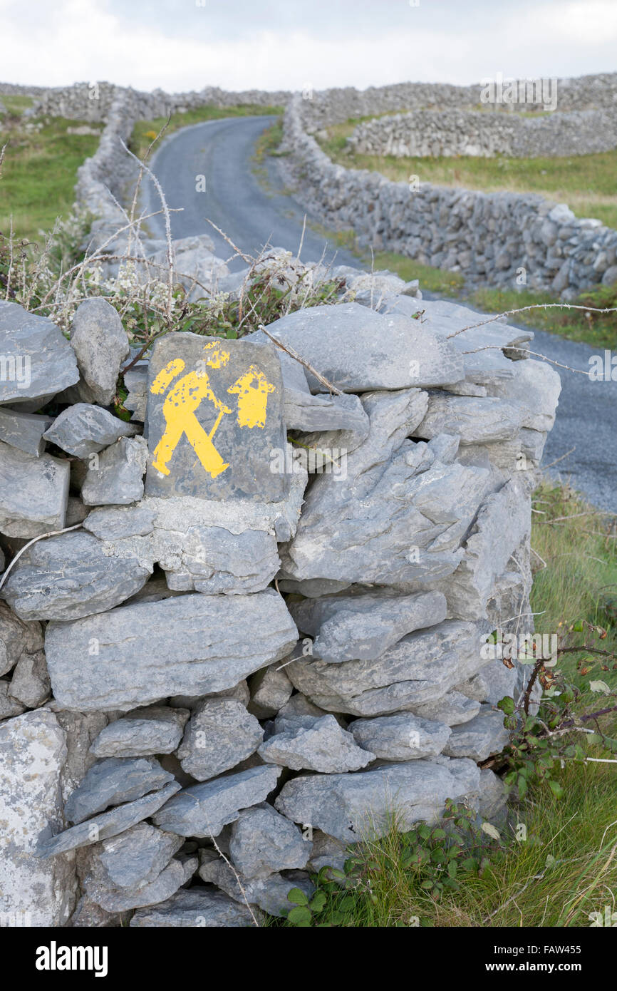 Walking Sign, Inishmore; Aran Islands; Ireland Stock Photo - Alamy