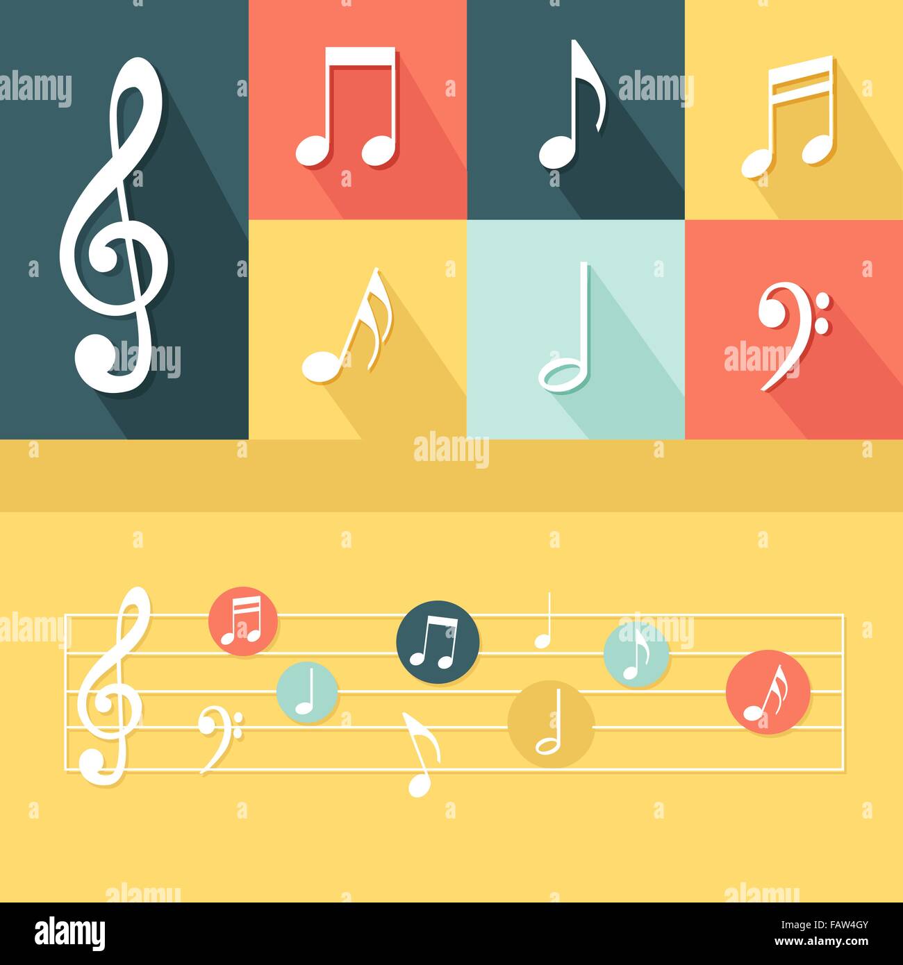 Flat Musical Elements Set. Vector Illustration Stock Vector Image & Art ...