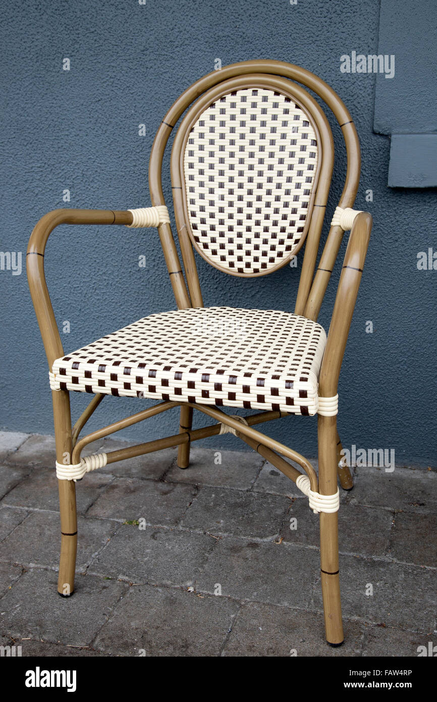 Parisian Chair outside French Cafe, Paris Stock Photo - Alamy