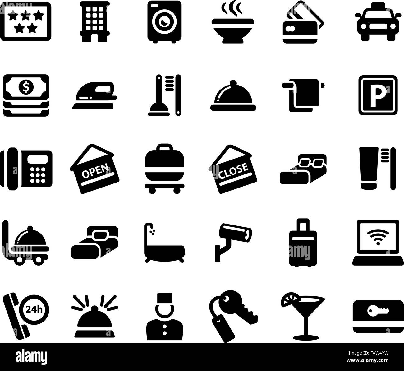 Hotel icon set Stock Vector Image & Art - Alamy