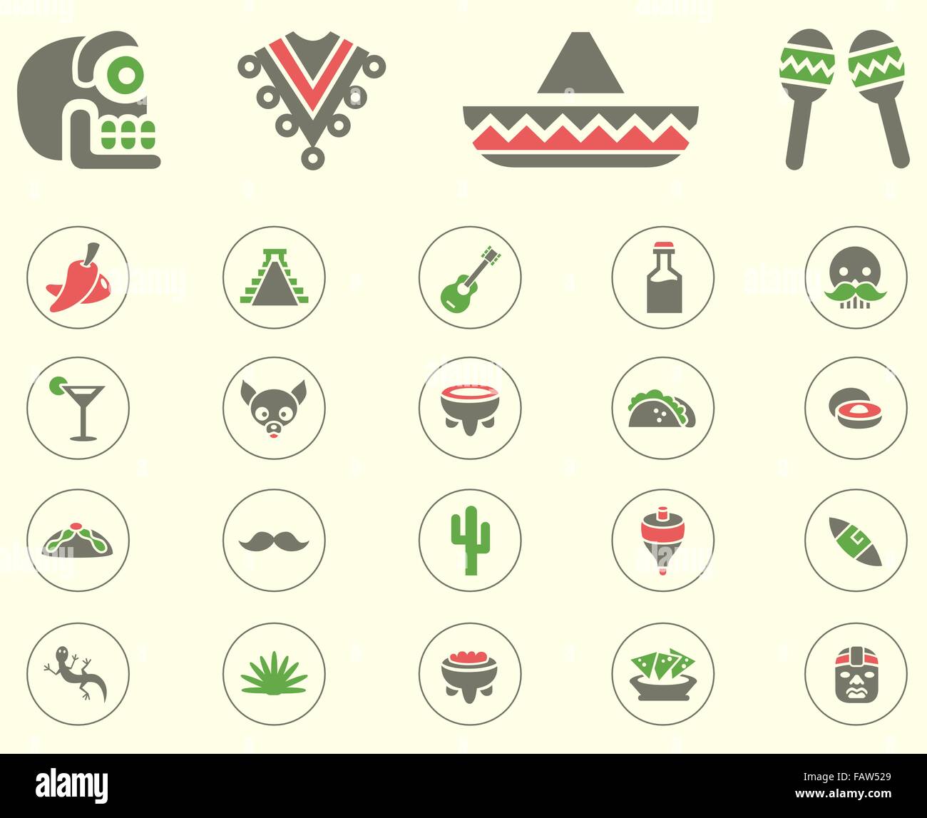 Mexican icon set Stock Vector Image & Art - Alamy