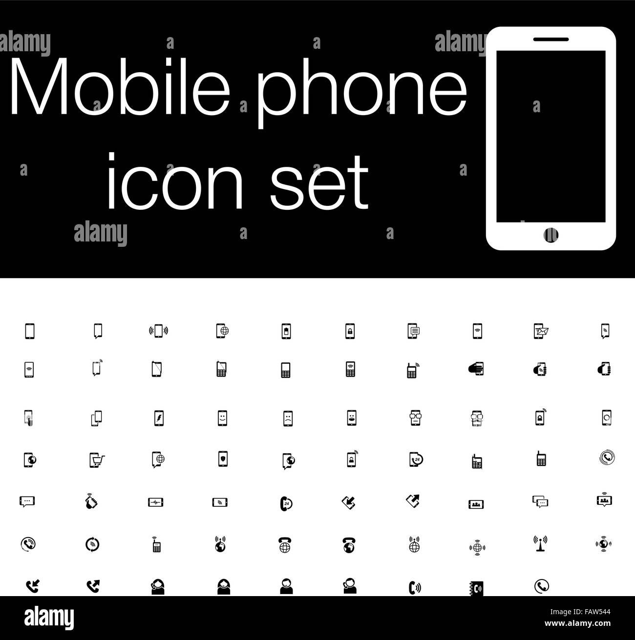 Mobile phone icon set Stock Vector Image & Art - Alamy