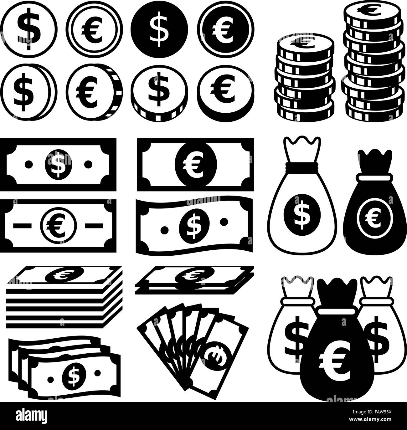 Money icon set Stock Vector Image & Art - Alamy