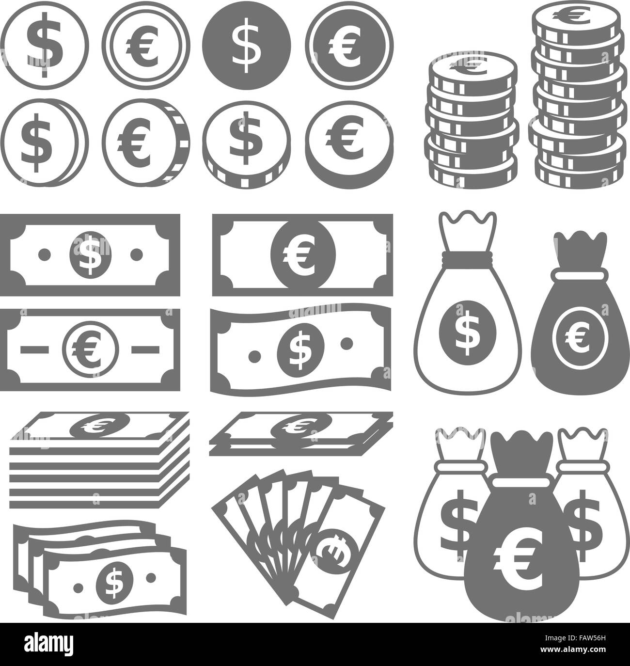 Money icon set Stock Vector Image & Art - Alamy
