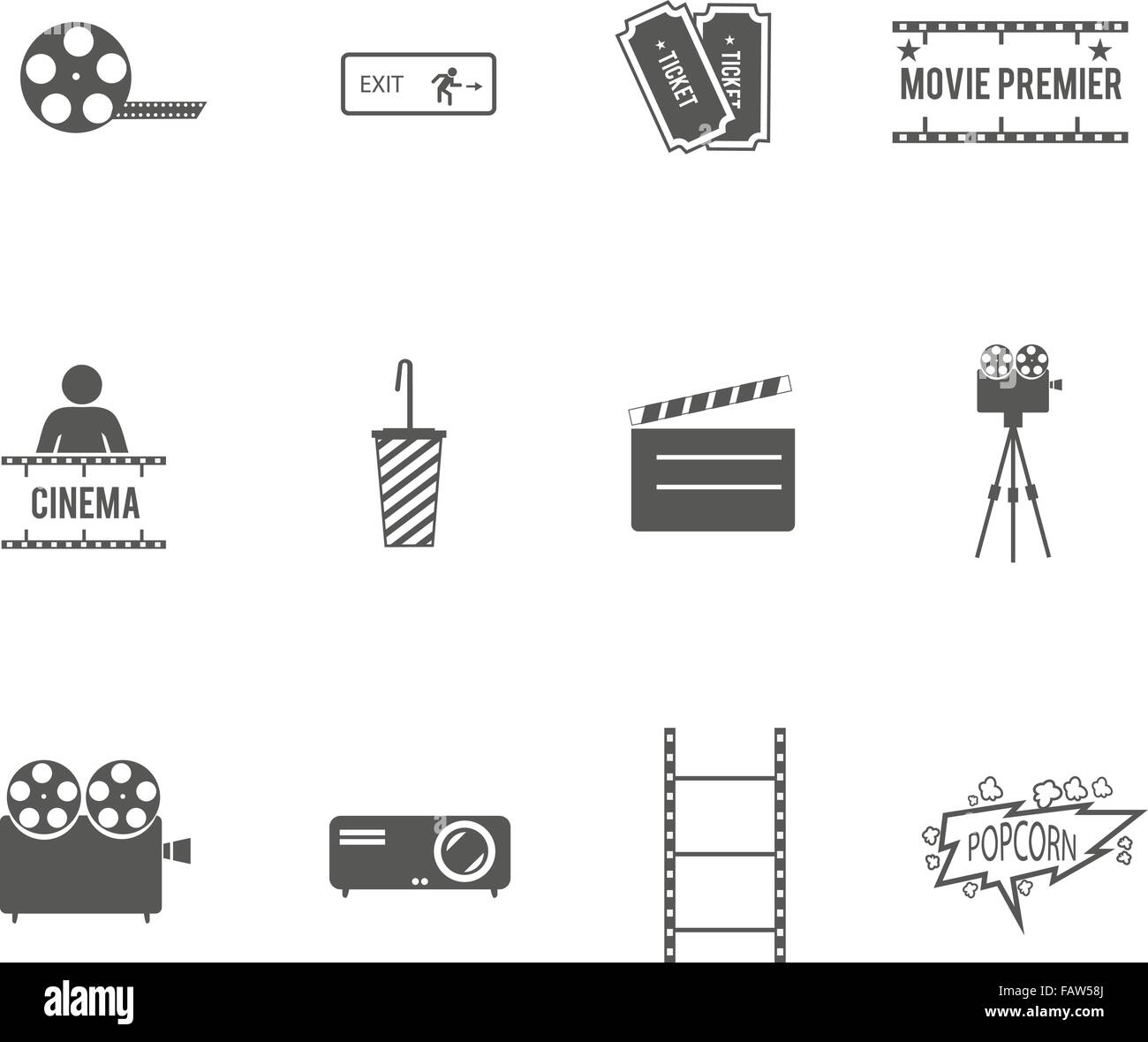 Movie cinema icons set Stock Vector Image & Art - Alamy