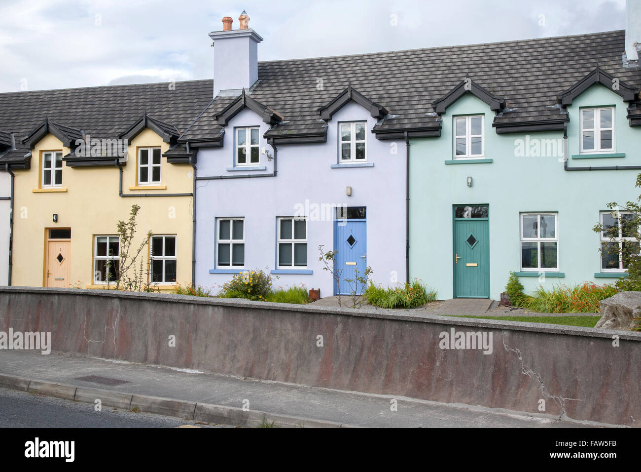 Houses in Letterfrack Village, County Galway; Ireland Stock Photo - Alamy