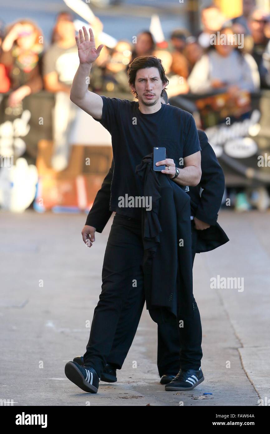 Adam Driver films his arrival to the ABC studios on his phone before ...