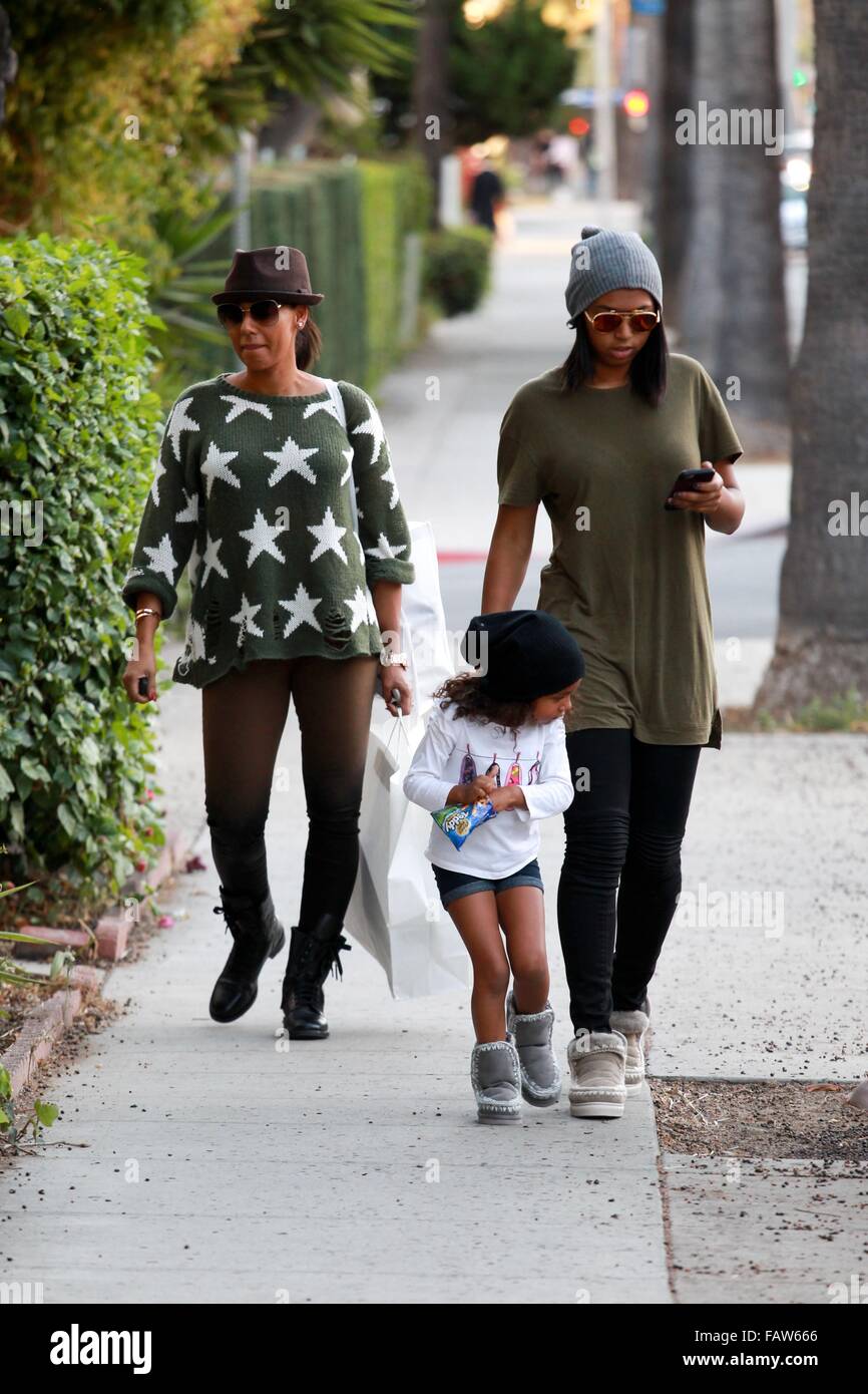 Mel B seen with eldest and youngest daughters Phoenix Chi and Madison ...