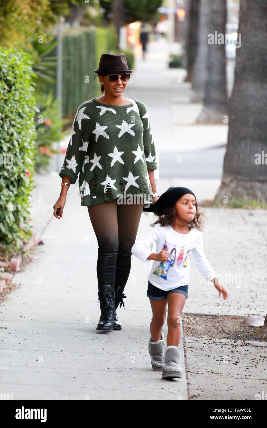 Mel B seen with eldest and youngest daughters Phoenix Chi and Madison ...