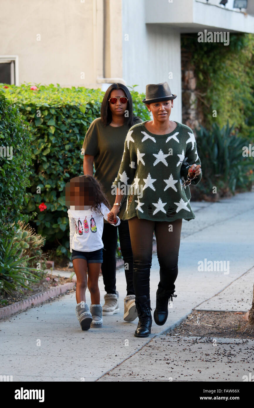 Mel B seen with eldest and youngest daughters Phoenix Chi and Madison ...