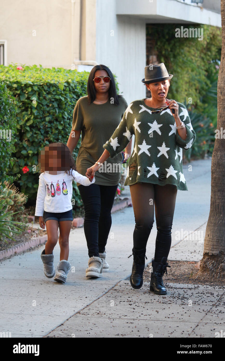 Mel B seen with eldest and youngest daughters Phoenix Chi and Madison ...