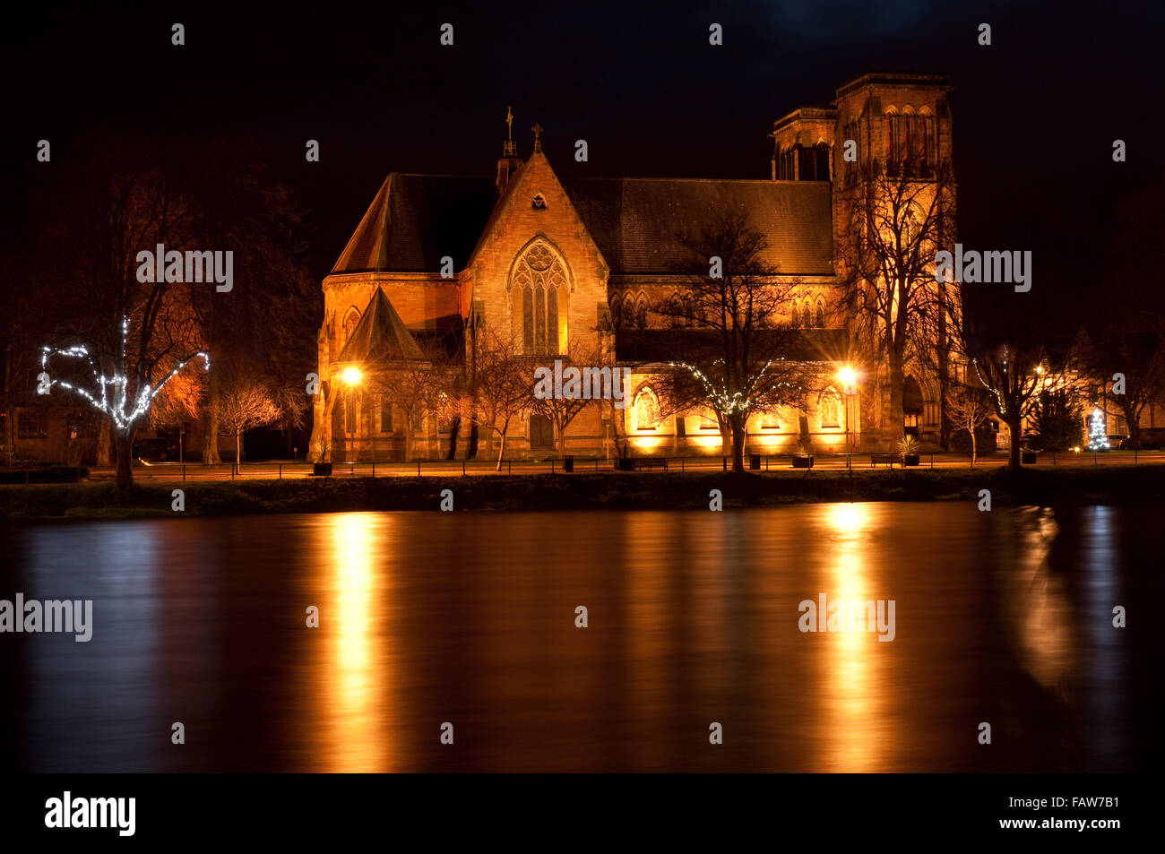 Inverness Cathedral at Christmas Stock Photo - Alamy