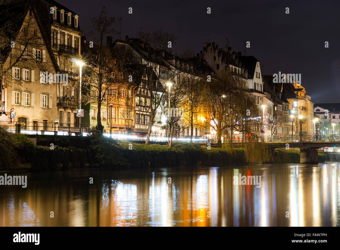 Beautiful night view of Strasbourg, France, old city center Stock Photo ...