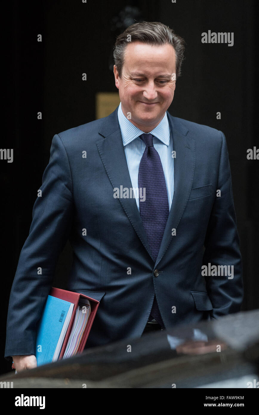 David Cameron leaves 10 Downing Street before going to the House of ...