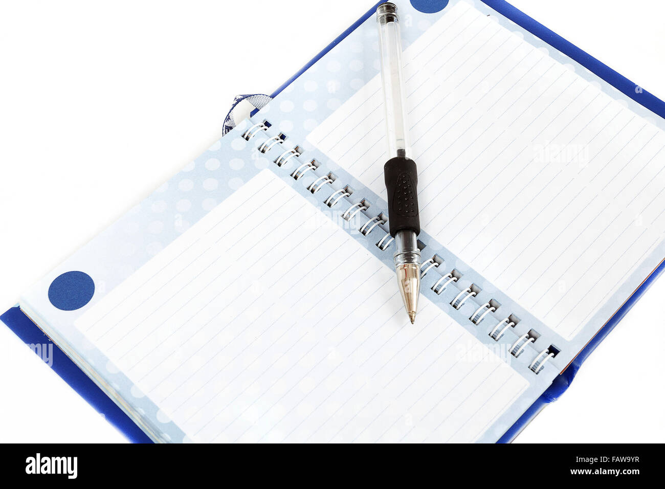 Close-up of empty notes with black pen on white background Stock Photo ...