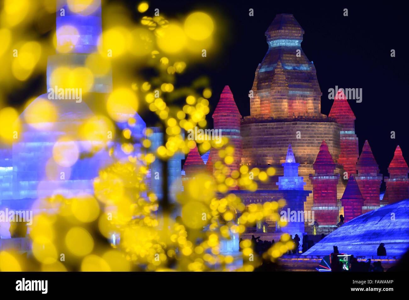 Harbin, China's Heilongjiang Province. 5th Jan, 2016. People enjoy ...