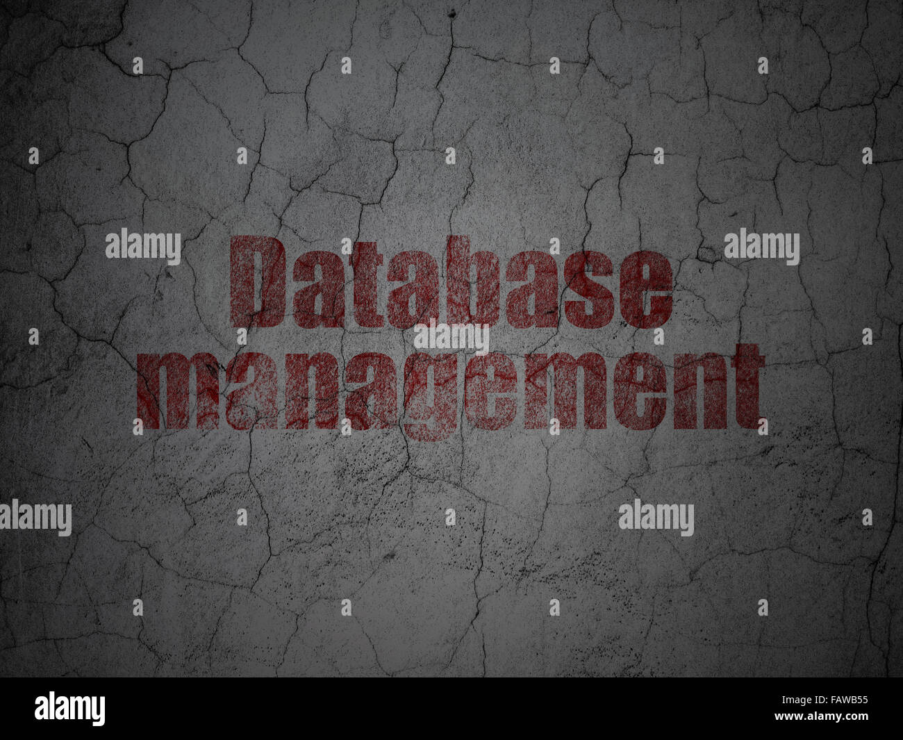 Software concept: Database Management on grunge wall background Stock ...