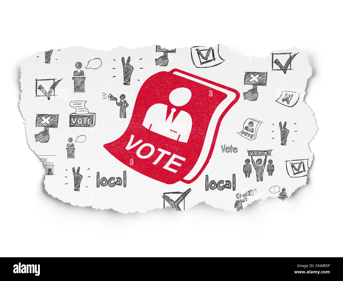 Political concept: Ballot on Torn Paper background Stock Photo - Alamy