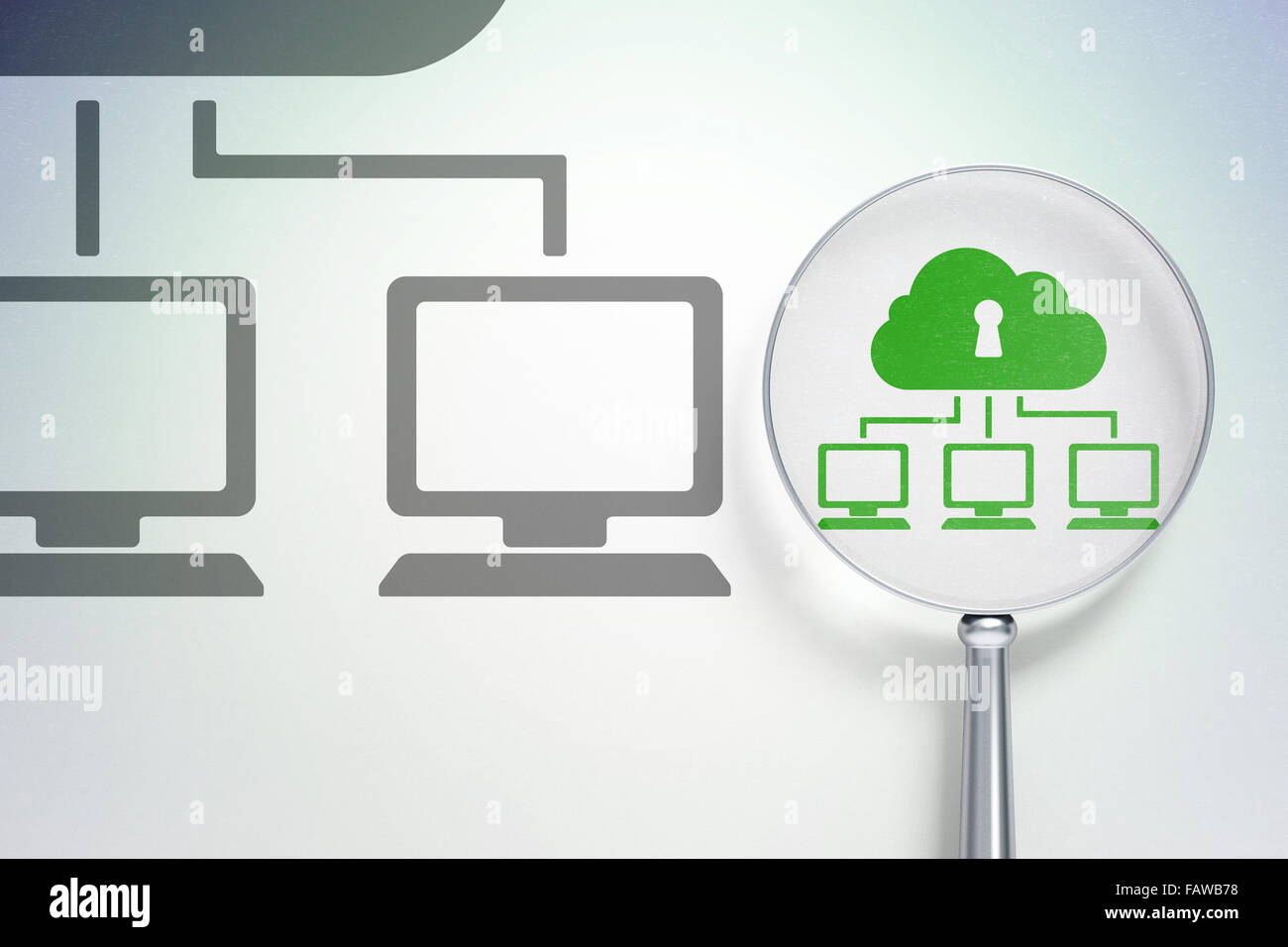 Cloud networking concept: Cloud Network with optical glass on digital ...