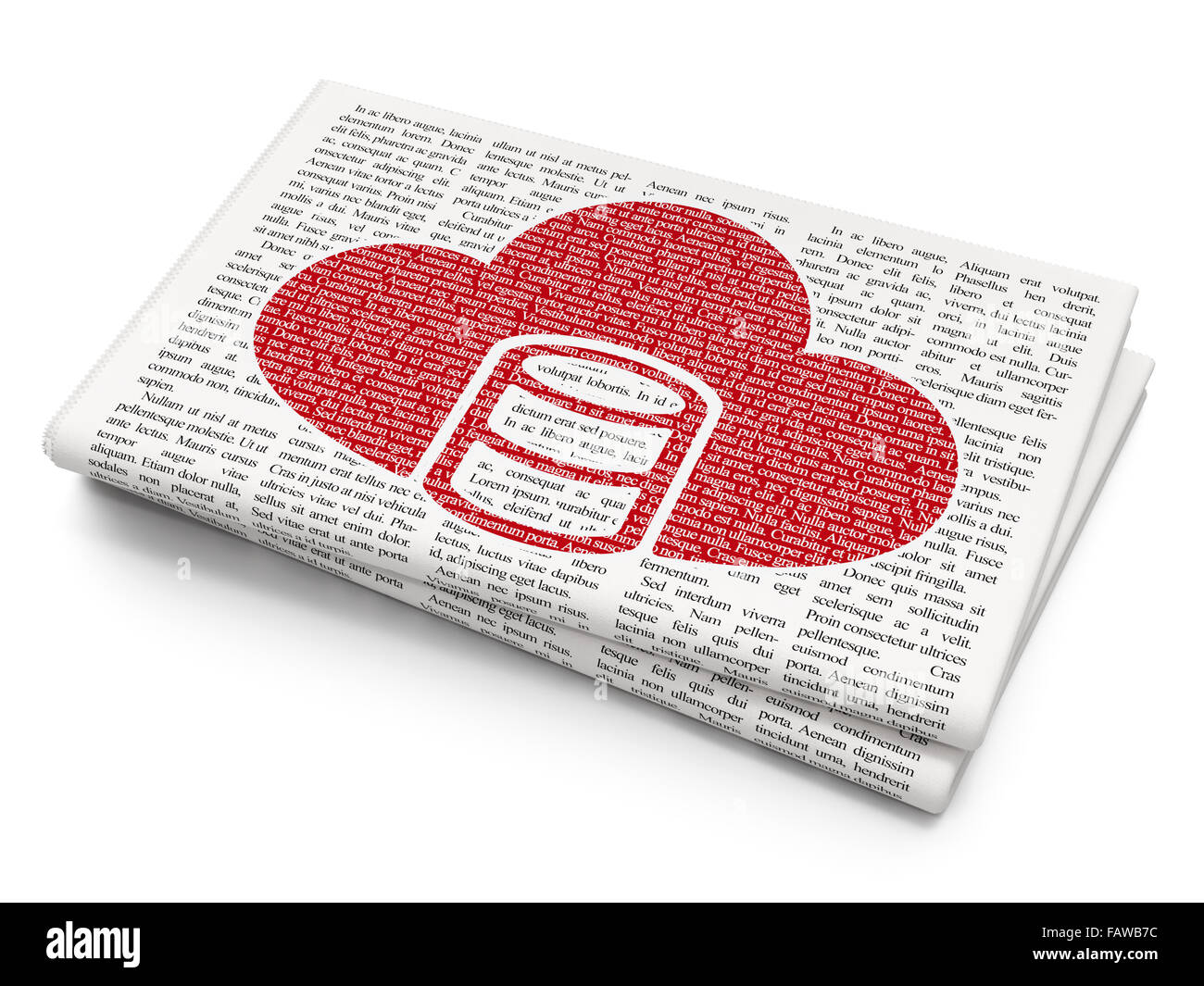 Cloud technology concept: Database With Cloud on Newspaper background ...