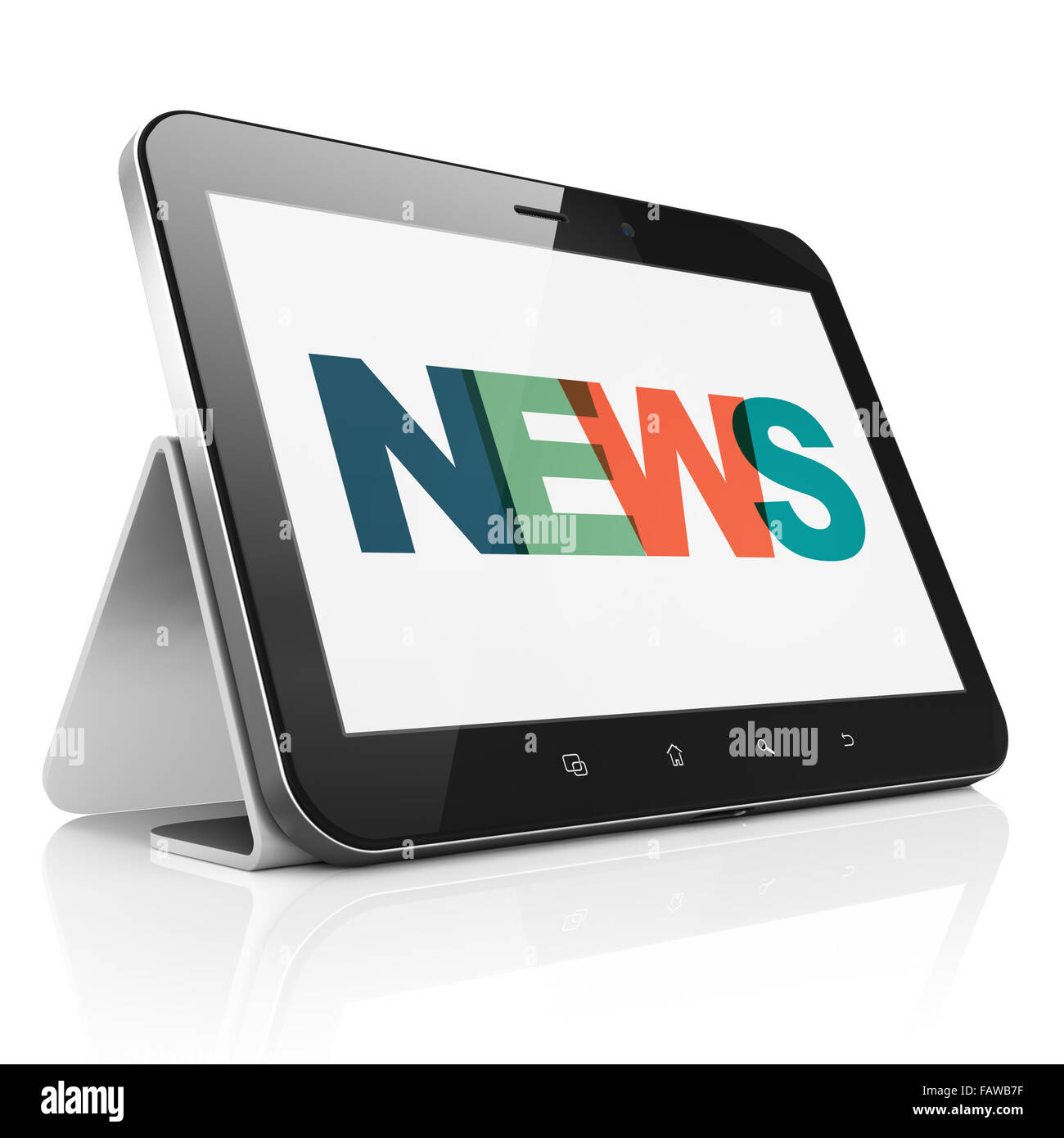 News concept: Tablet Computer with News on display Stock Photo - Alamy