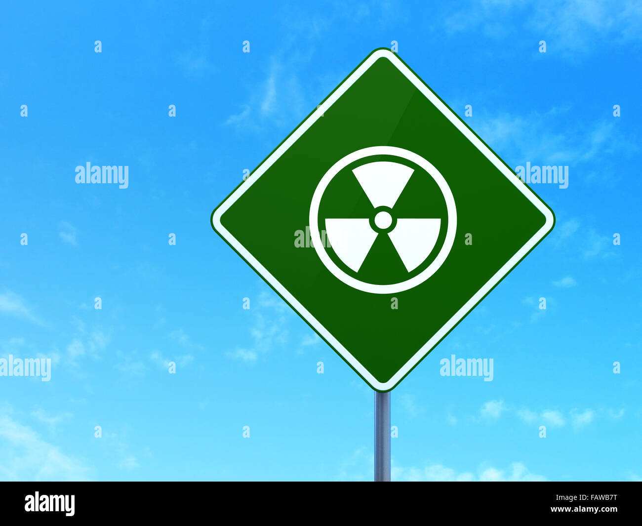 Science concept: Radiation on road sign background Stock Photo - Alamy