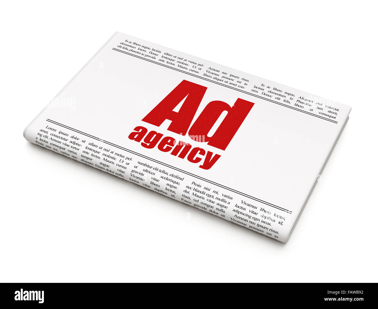 Marketing concept: newspaper headline Ad Agency Stock Photo - Alamy
