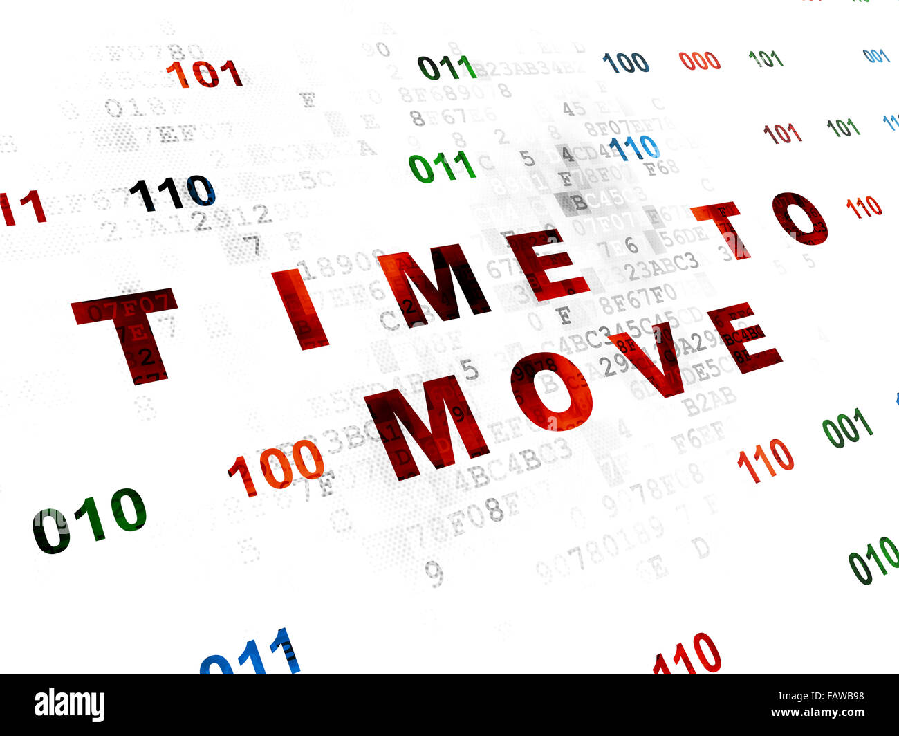 Timeline concept: Time to Move on Digital background Stock Photo - Alamy