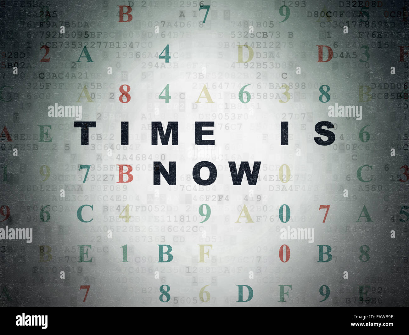 Timeline concept: Time is Now on Digital Paper background Stock Photo ...