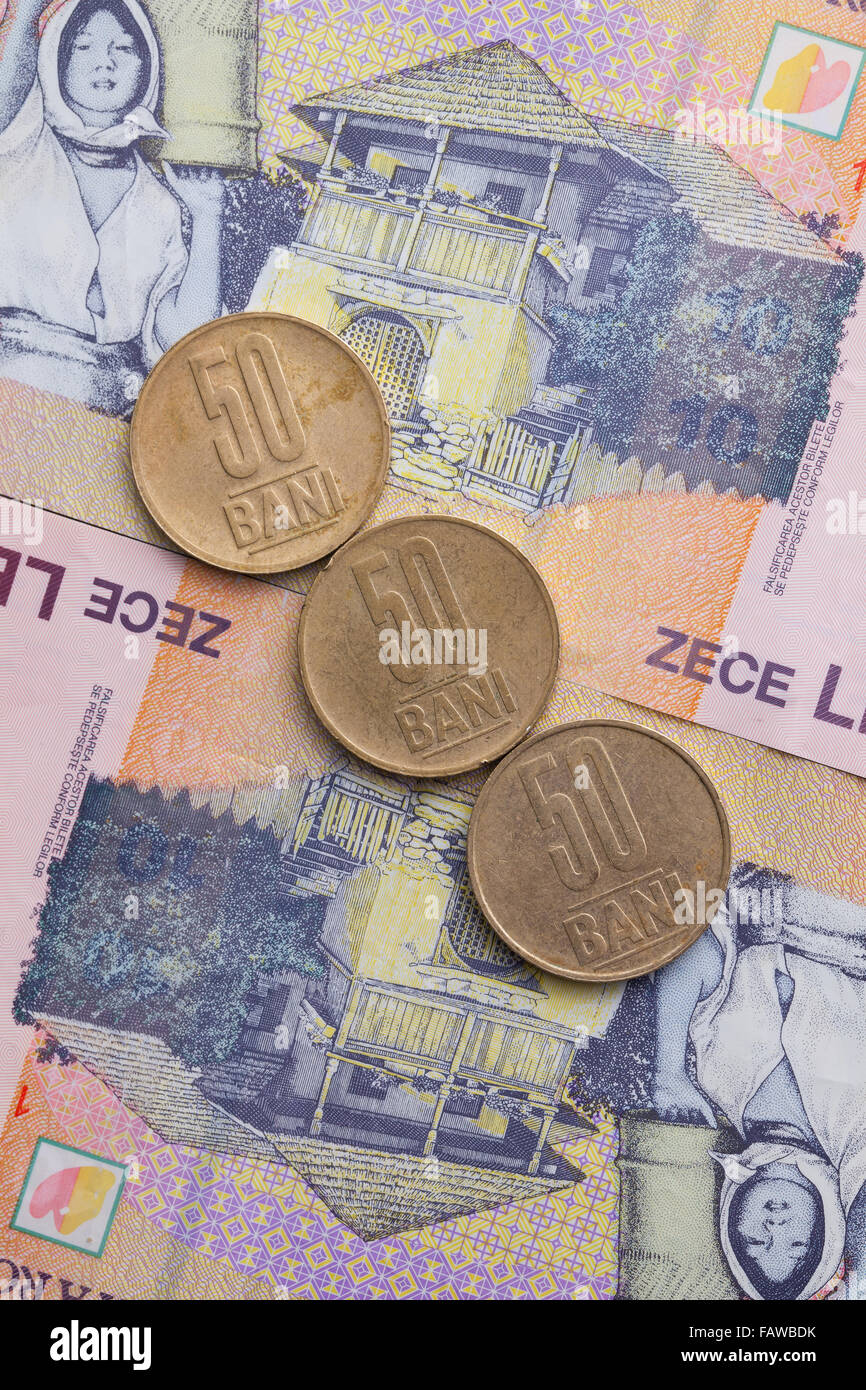Banknotes coins romania hi-res stock photography and images - Alamy