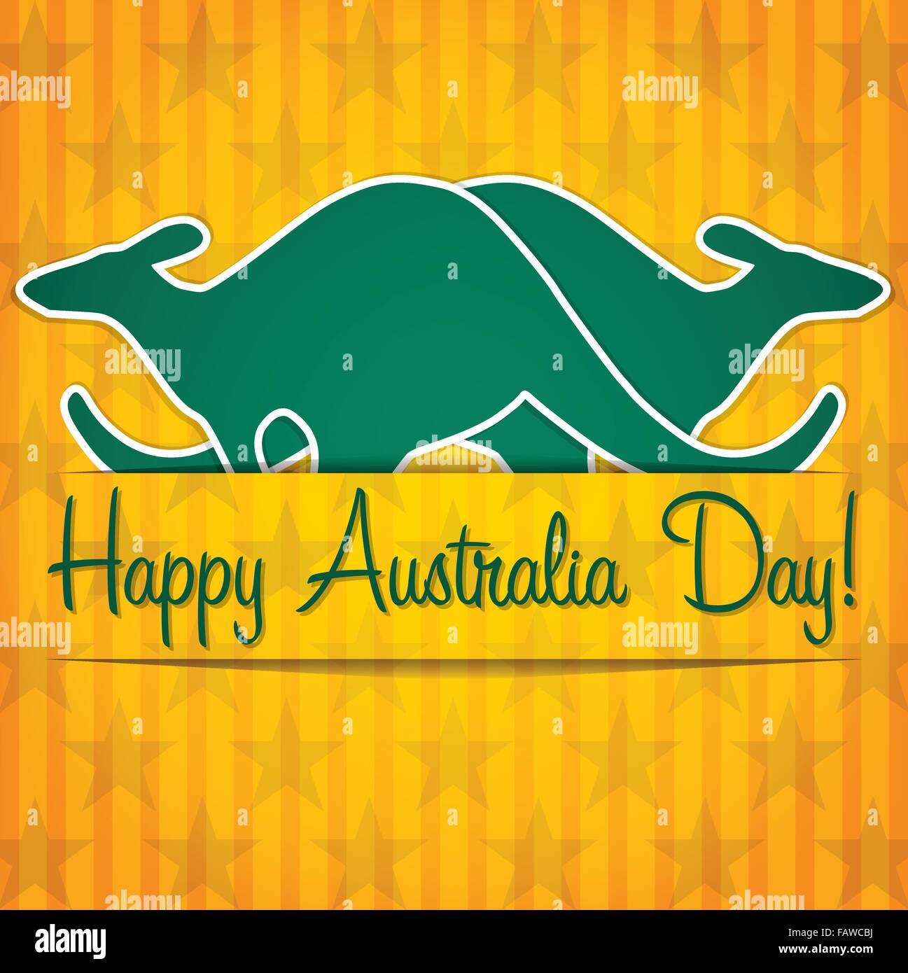 Kangaroo sticker Australia Day card in vector format Stock Vector Image ...