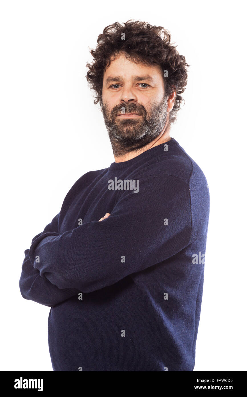 Man on white background Stock Photo - Alamy