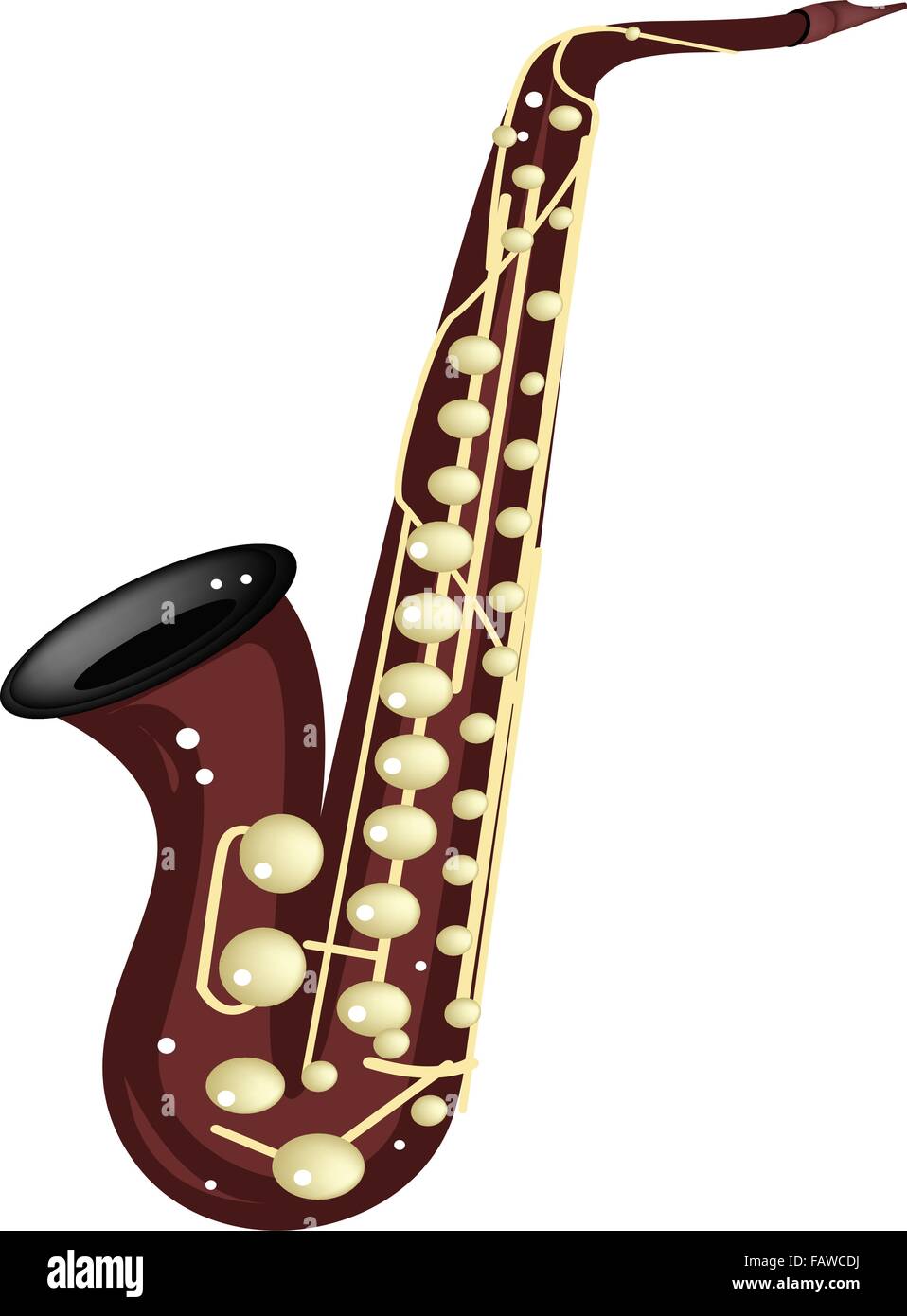 Music Instrument, An Illustration Brown Color of Golden Vintage Alto ...