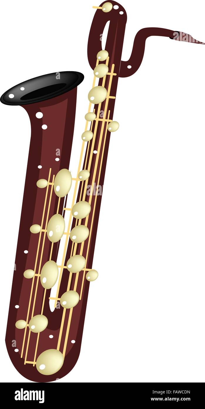 Music Instrument, An Illustration Brown Color of Golden Vintage Alto ...