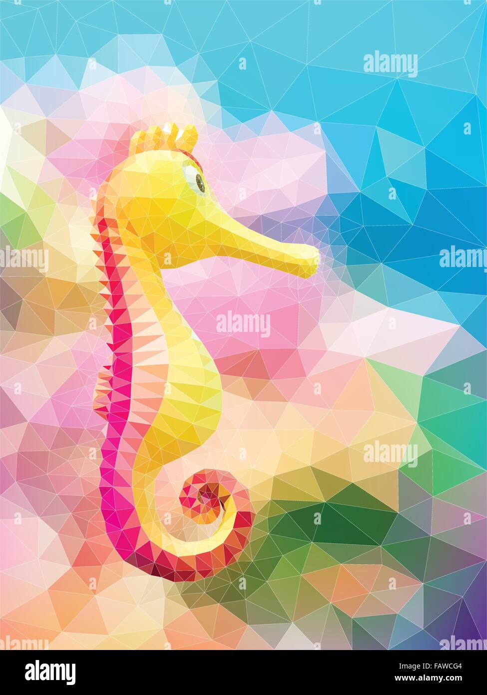 Polygonal seahorse Stock Vector Images - Alamy